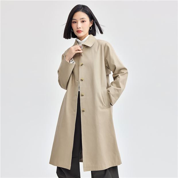100% Cotton patchwork cuff trench coat | GIORDANO Online Store 100% Cotton patchwork cuff trench coat | GIORDANO Online Store